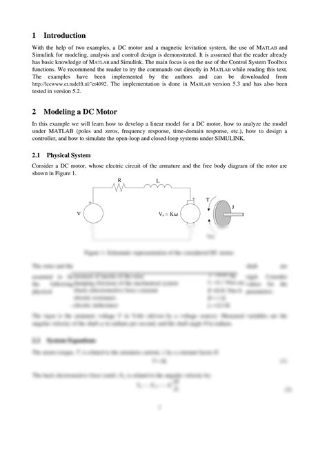 SOLUTION Unit Mat Lab And Simulink For Dc Motor Matlab And Simulink For Modeling And