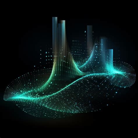 Flowing Point Particle Wave Pattern Halftone Black Premium Ai