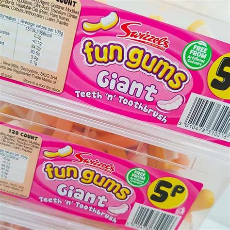 Swizzels Fun Gums Giant Teeth And Toothbrushes Tub From One Pound Sweets