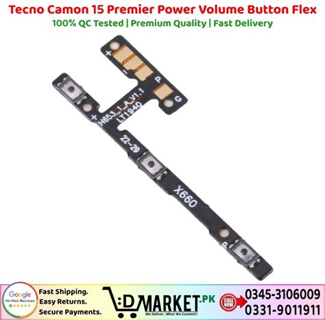 Tecno Camon 15 Premier Power Volume Button Flex 2025 Exclusive