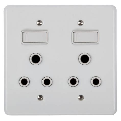 Zap Switch Socket Steel 4x4 Dbl Xeononline