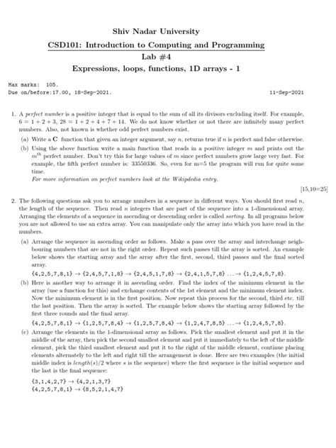 Shiv Nadar University Csd101 Introduction To Computing And Programming
