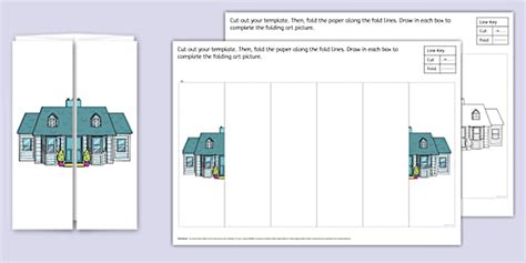 House Folding Art Template Professor Feito Twinkl