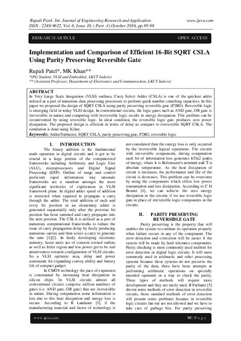 pdf efficient 16 bit sqrt csla with reversible logic gates