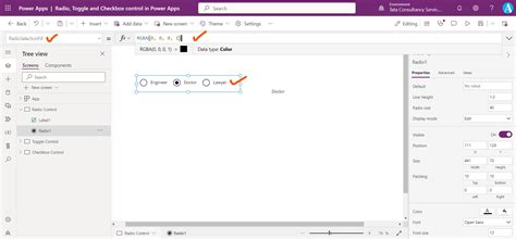 Radio Button Checkbox And Toggle Powerapps Control