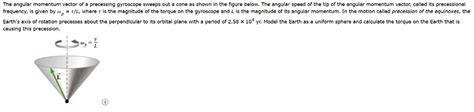 Solved The Angular Momentum Vector Of Precessing Gyroscope Sweeps Out