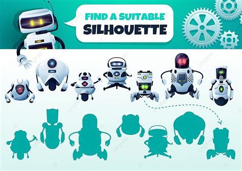 Robot Maze Game Find A Correct Silhouette Template Download On Pngtree