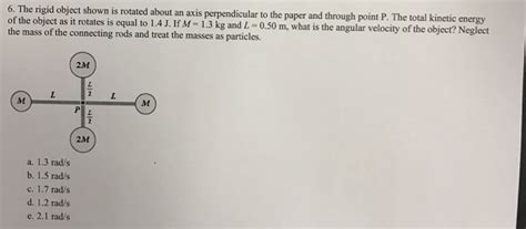 Solved The Rigid Object Shown Is Rotated About An Axis