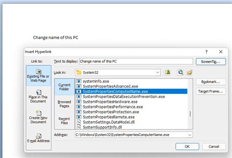 system properties hyperlink in word windows 10 forums