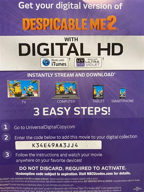 Despicable Me 2 Digital Code Scrolller