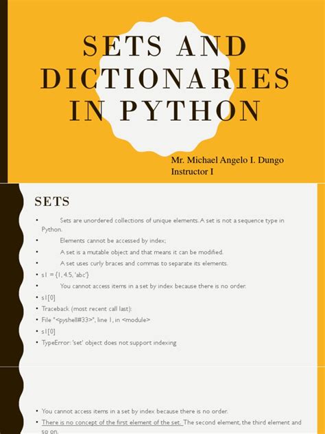 Sets And Dictionaries In Python L5 Pdf
