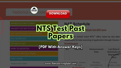 Download Nts Test Solved Past Papers Pdf Pls Academy Pak Learning