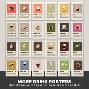Latte Poster Italian Coffee Minimalist Room Decor Printable