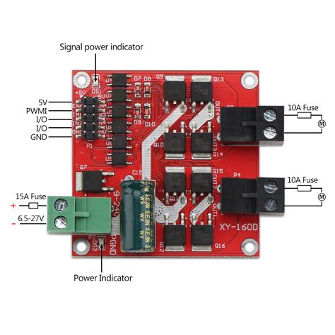 DC Motor Driver DROK L Dual H Bridge Motor Speed Controller DC V V A PWM Motor