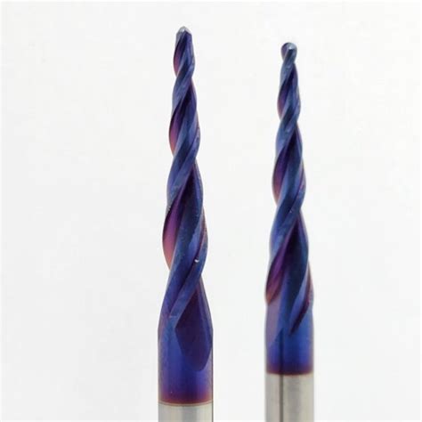 Two Flute Tapered Ball Nose CNC Router Bit For Wood DLC Coating BG Precision