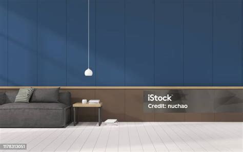 라미네이트 바닥에 소파와 사이드 테이블거실의 전망 최소한의 인테리어 디자인의 관점 3d 렌더링 0명에 대한 스톡 사진 및 기타 이미지 Istock