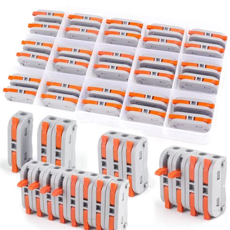 Buy Lever Wire Nut Connectors Terminals Kit 1 To 1 Inline Wire Connector Compact Butt Splicing