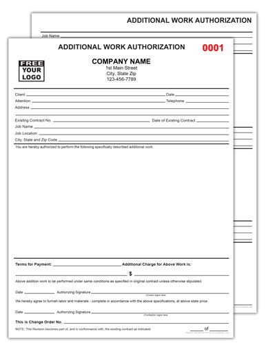 Additional Work Authorization And Addendum