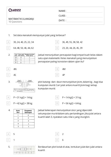50 Lembar Kerja Plot Kotak Untuk Kelas 4 Di Quizizz Gratis And Dapat