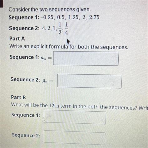 Answered Consider The Two Sequences Given Sequence 1 0 25 0 5 1 25 2 Kunduz
