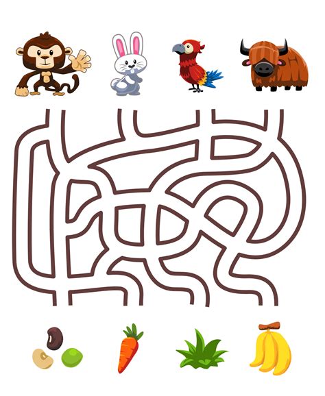 Juego De Rompecabezas De Laberinto Para Niños Par De Dibujos Animados