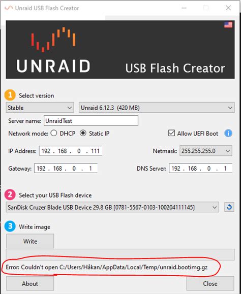2 1 Unraid USB Flash Creator Can T Handle Accented Characters In The