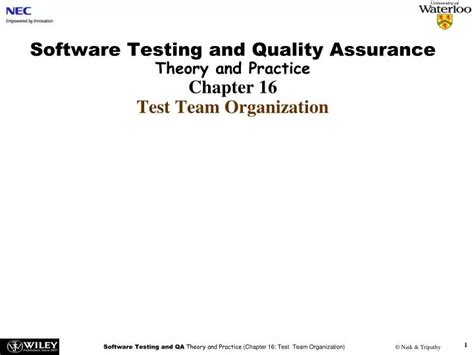 Ppt Software Testing And Quality Assurance Theory And Practice