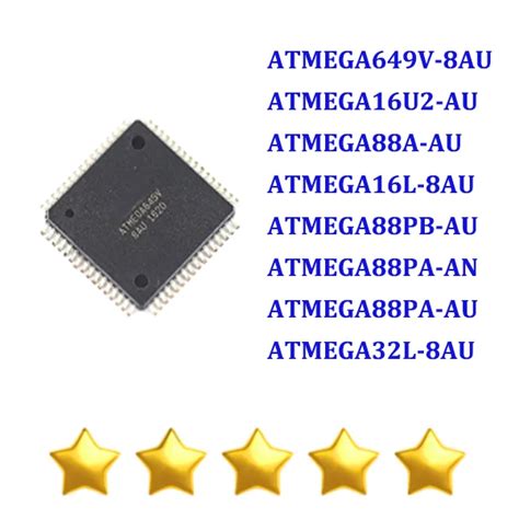 10pcs Atmega649v 8au Atmega16u2 Au Atmega88a Au Atmega16l 8au