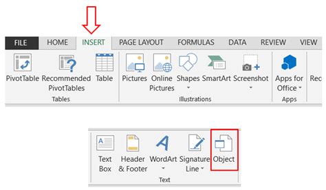Insert Object In Excel