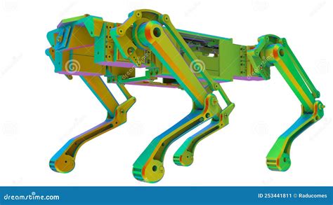 Structural Analysis Concept Of A Robotic Arm Stock Illustration