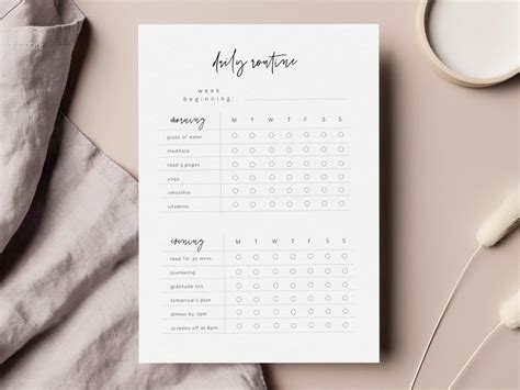 Daily Routine Checklist Minimal Checklist Morning And Evening Routine Checklist A And US