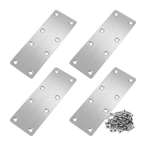4 Pcs Straight Bracket Flat Mending Plate Stainless Steel Brace With