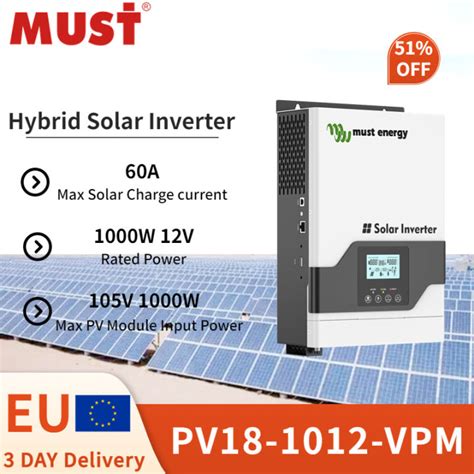Must 12v 1kw 1000w Hybrid Solar Inverter Off Grid Inverter Lifepo4