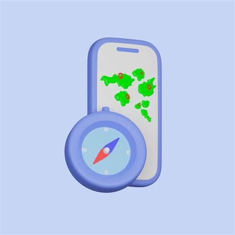 premium photo 3d navigator on mobile phone application map pointer