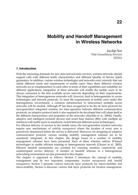 pdf mobility and handoff management in wireless networks · mobility