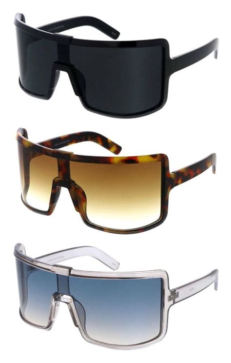 Oversized Curved Wraparound Rectangular Square Shield Wholesale Sunglasses