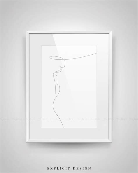 Abstract Naked Female Figure Printable Minimalist Body Art Etsy