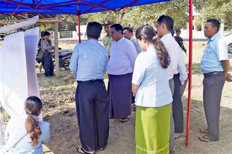 မကွေးတိုင်းဒေသကြီးအစိုးရအဖွဲ့ စီးပွားရေးရာဝန်ကြီး ဦးအောင်ချိန် မင်းဘူးမြို့နယ် စကုမြို့၌ မြို့ပ