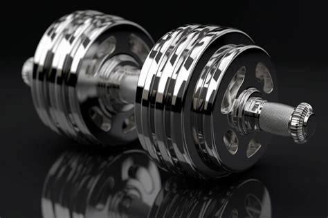 Premium Photo 3d Rendering Shiny Metal Dumbbell