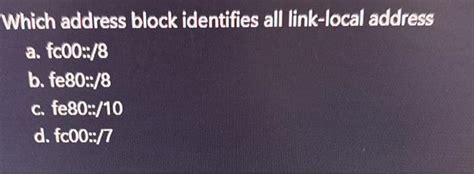 Solved Which Option Is A Valid Ipv6 Address A