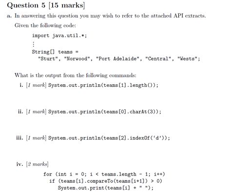 Solved Question 5 15 Marks A In Answering This Question