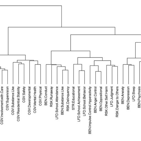 Cluster Dendrogram Of Correlated Questions Download Scientific Diagram