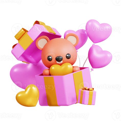3d Illustration Valentine Day 38015102 Png