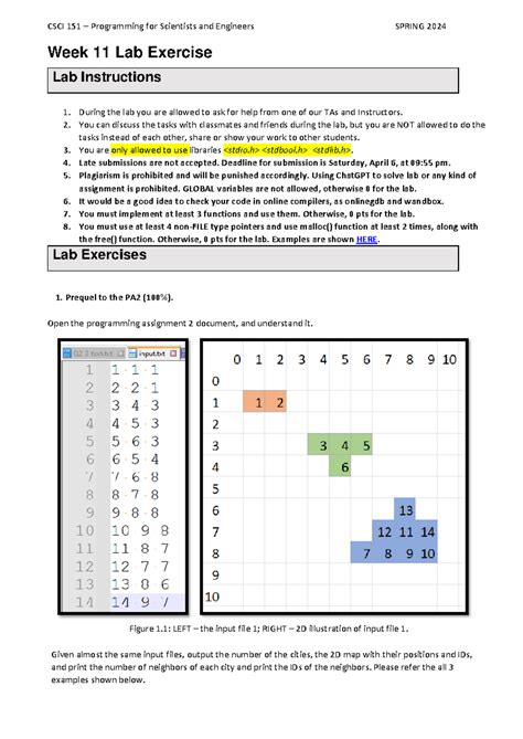 Cs151 Lab Assignment 10 Spring 2024 Csci 151 Programming For Scientists And Engineers Spring
