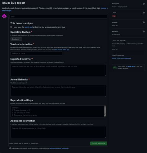 Noissue Issue Templates Preview · Issue 677 · Onlyofficedesktopeditors · Github
