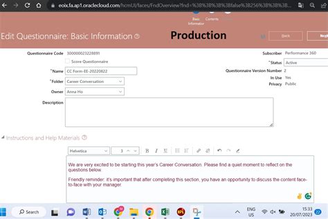How Can I Edit The Font Colour For Performance Document — Cloud Customer Connect