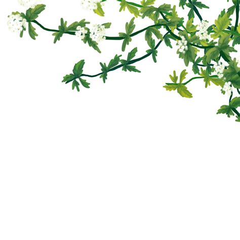 卡通手绘 绿色叶子花纹矢量 好图网
