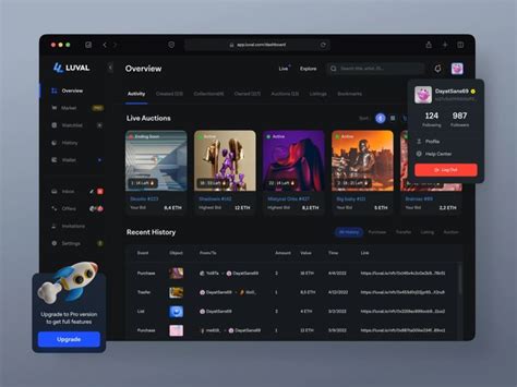 Luval Nft Dashboard Web Design Pricing Web App Design Interactive