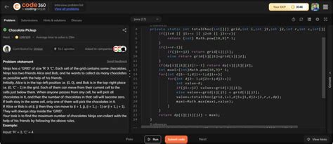 Vishal T On Linkedin Dynamicprogramming Gridtraversal Chocolatepickup Problemsolving