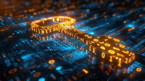 Digital Key Made Of Glowing Binary Code Symbolizing Cybersecurity And